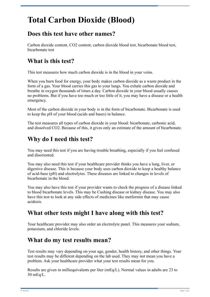 PDF - Carbon Dioxide (Blood) - HealthClips Online