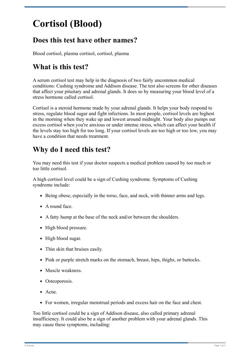 PDF - Cortisol (Blood) - HealthClips Online