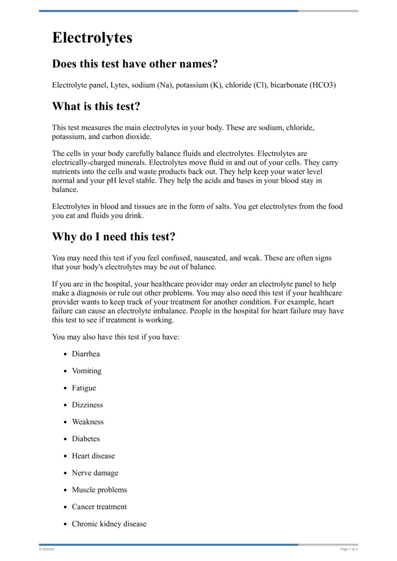 Text - Electrolytes - HealthClips Online