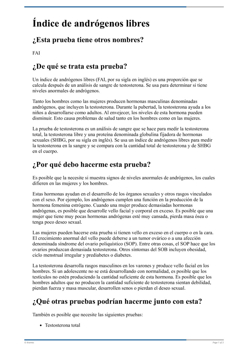 Text - Índice de andrógenos libres - HealthClips Online