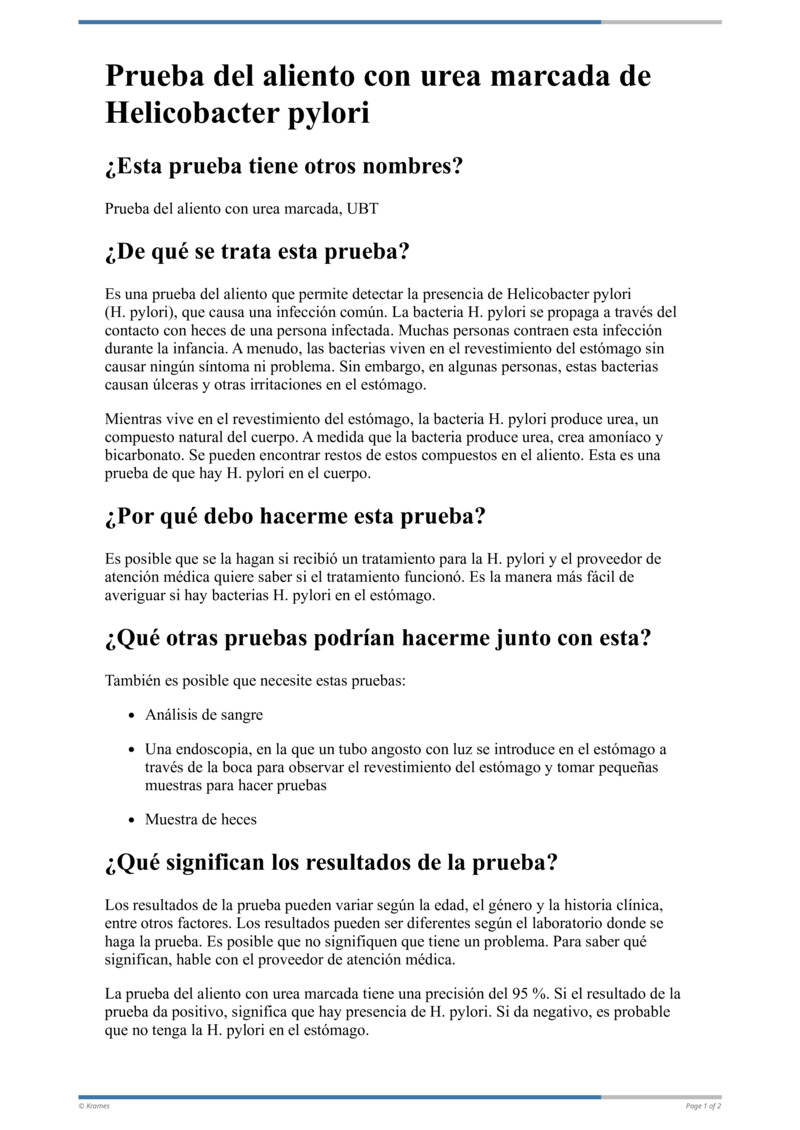 Text - Prueba del aliento con urea marcada de Helicobacter pylori ...