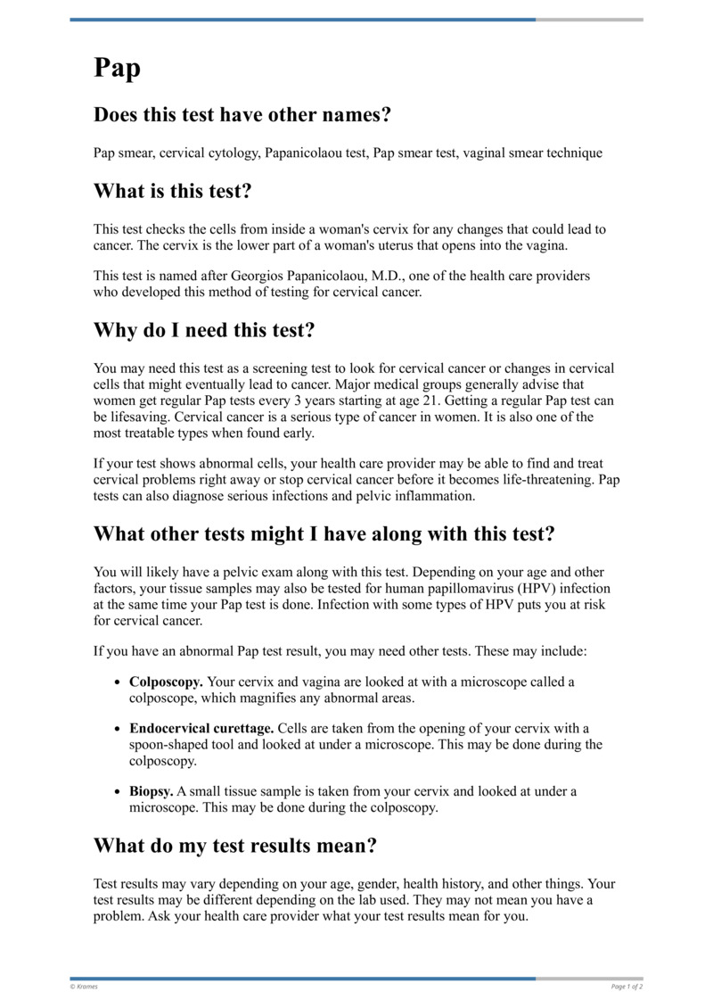 Text - Pap - HealthClips Online