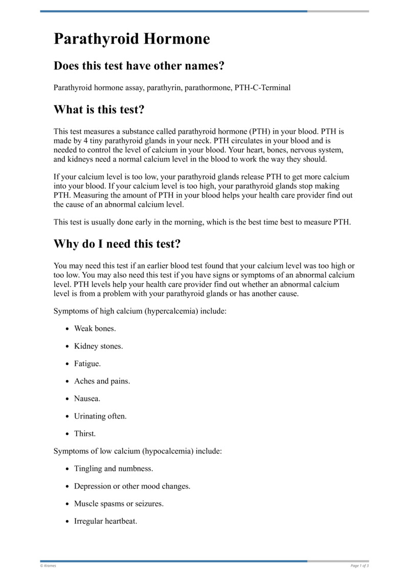 Text - Parathyroid Hormone - HealthClips Online