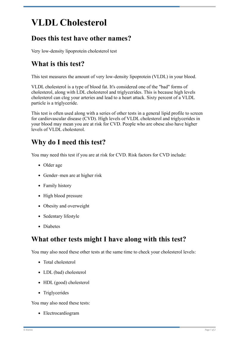 Text - VLDL Cholesterol - HealthClips Online