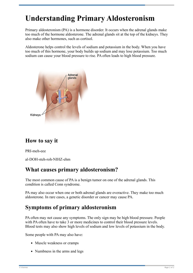 Text - Understanding Primary Aldosteronism - HealthClips Online