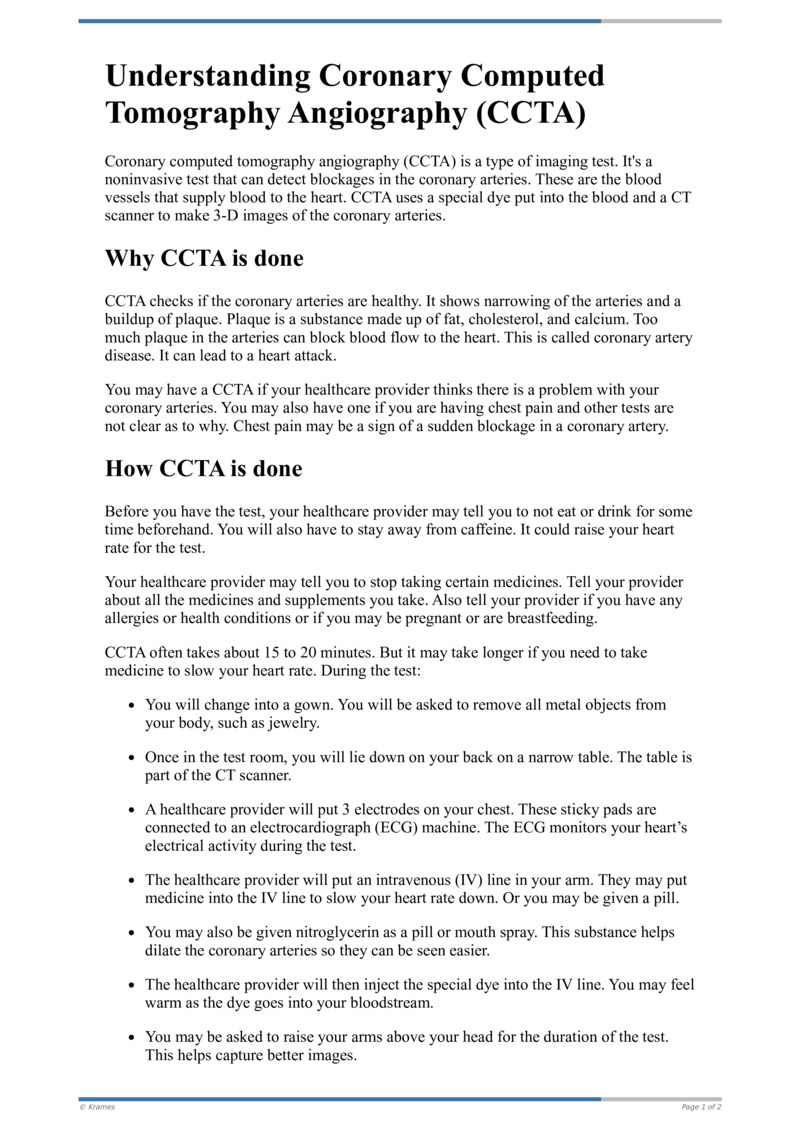 Text - Understanding Coronary Computed Tomography Angiography (CCTA ...