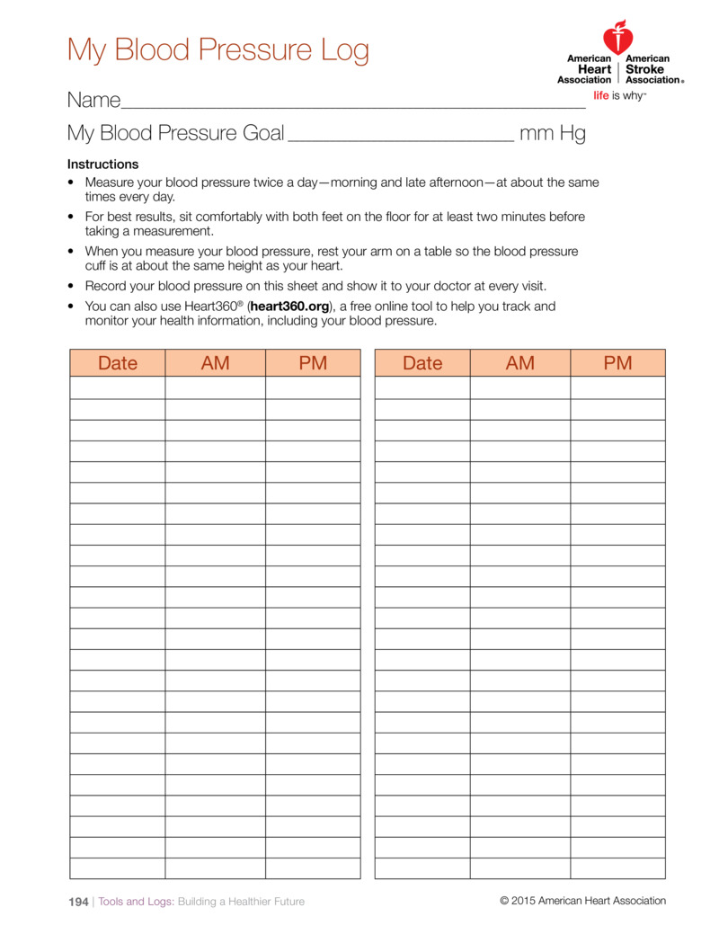 Text My Blood Pressure Log HealthClips Online