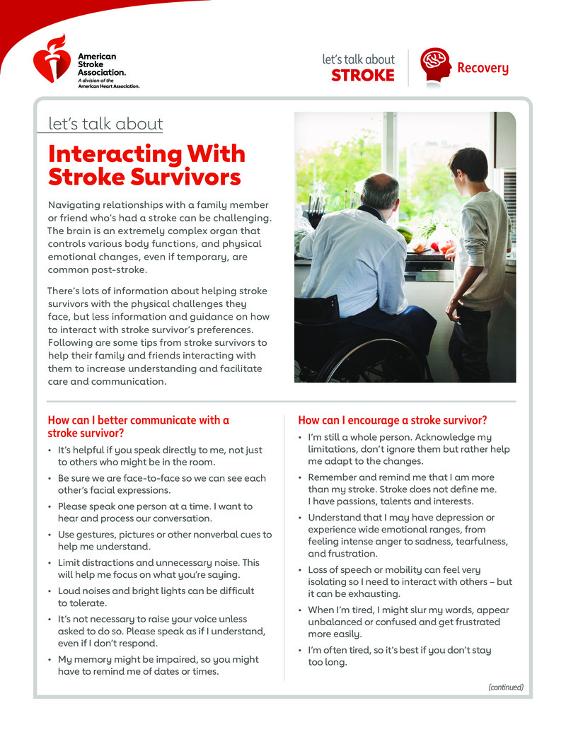Text Lets Talk About Interacting With Stroke Survivors Healthclips Online
